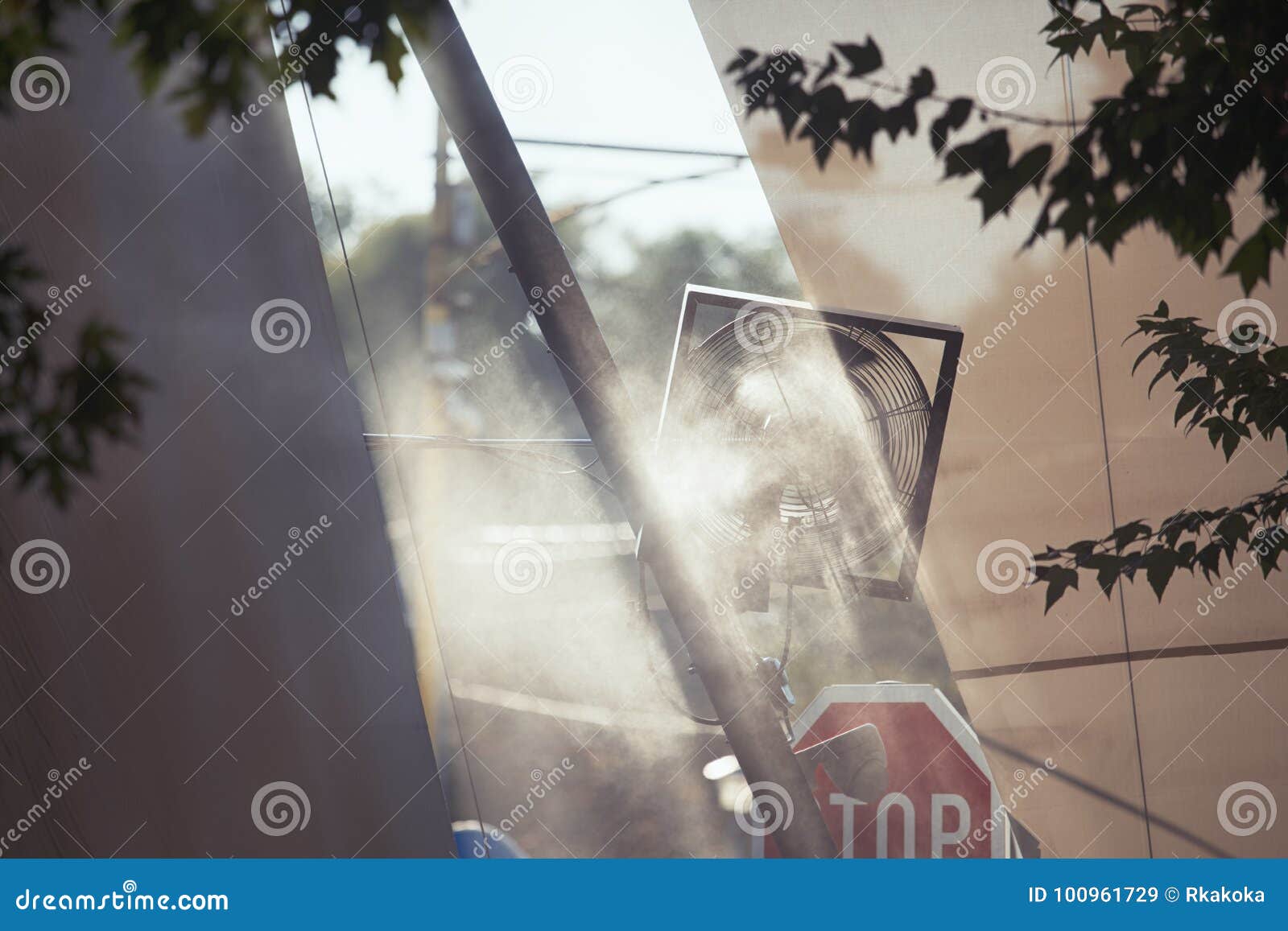 Wet Air Cooler the Urban Air Conditioning Misting System Stock Image ...