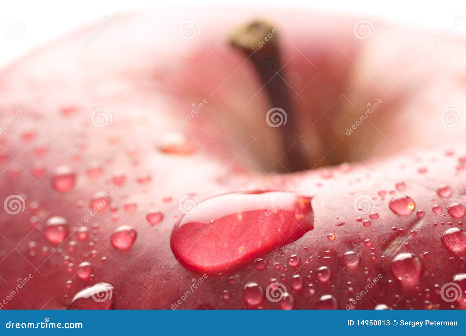 Wet apple closeup stock image. Image of apple, nutrition - 14950013