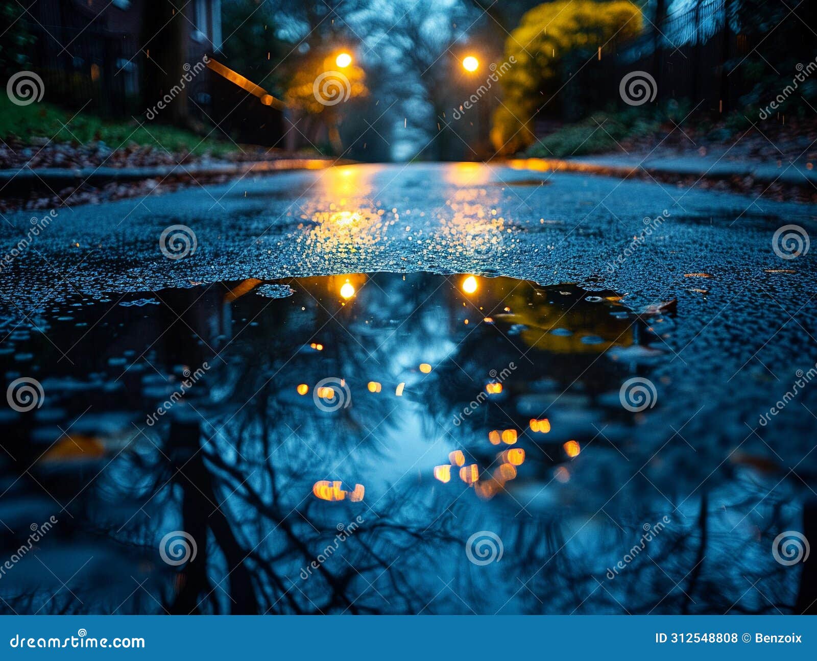 Wet Asphalt after Rain with Reflections Stock Photo - Image of rain ...