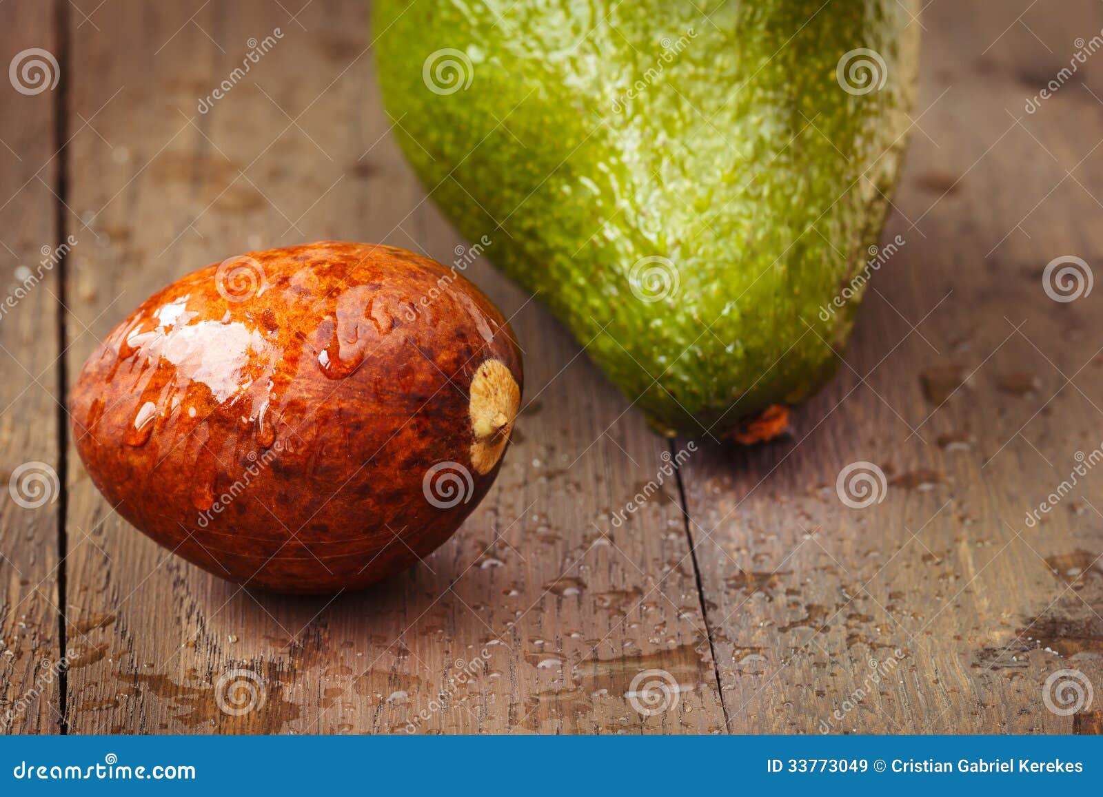 Wet Avocado Core on Brown Wooden Old Table Stock Image - Image of ...