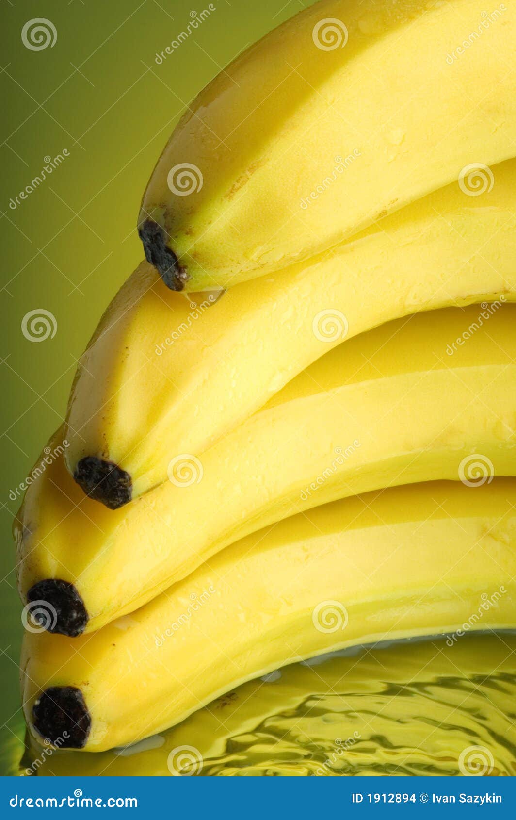 Wet Banana #1 stock photo. Image of sparks, juicy, yellow - 1912894