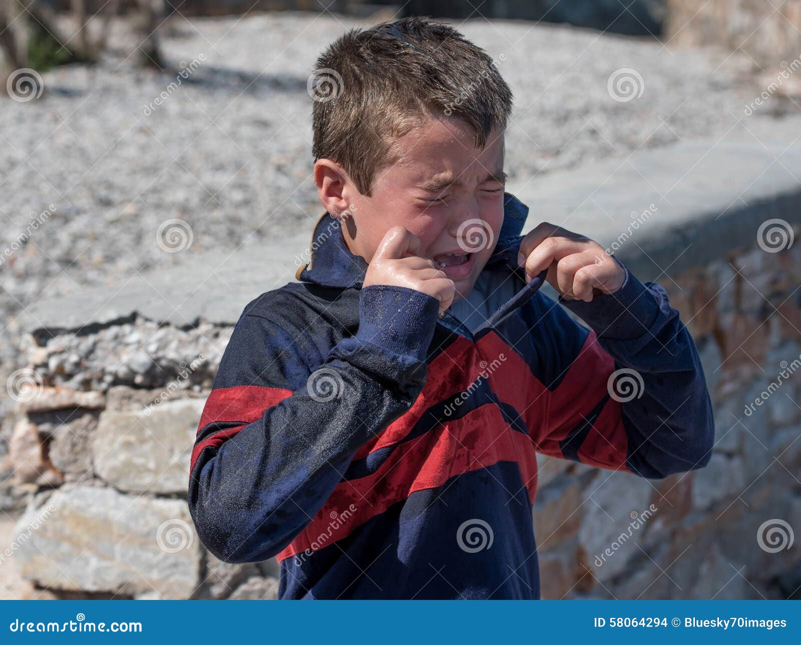 Wet stock photo. Image of face, person, anger, child - 58064294
