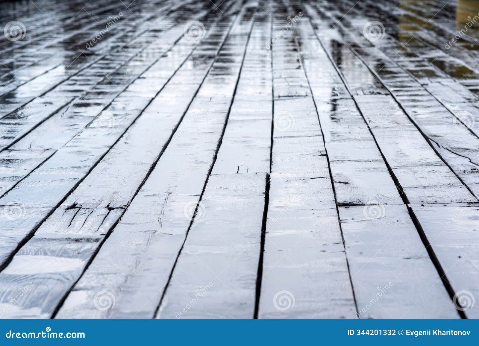 Wet Boards In The Rain. The Rain Is Dripping Onto The Plank Surface. Royalty-Free Stock Photo ...