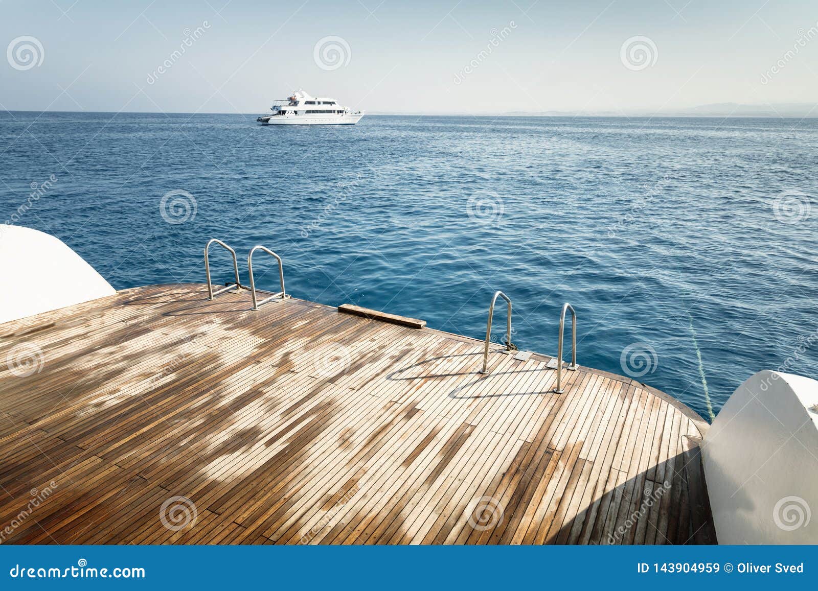 Wet Boat Deck Against Blue Ocean Stock Image - Image of relax, vacation ...