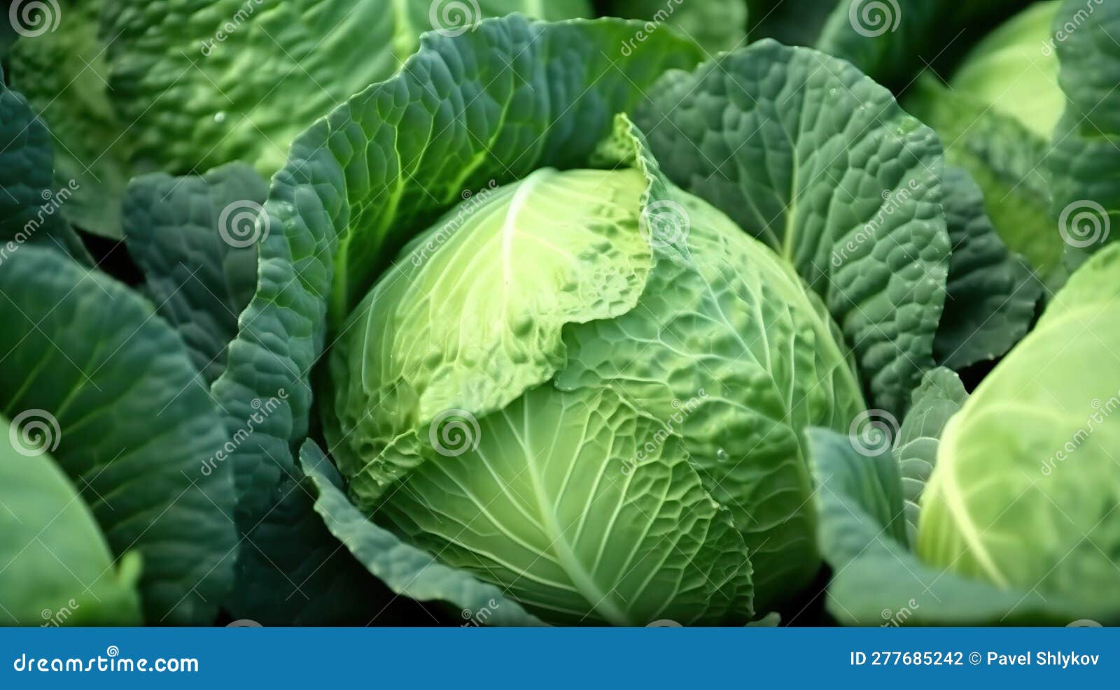 Wet Cabbage with Drops of Water Stock Illustration - Illustration of ...
