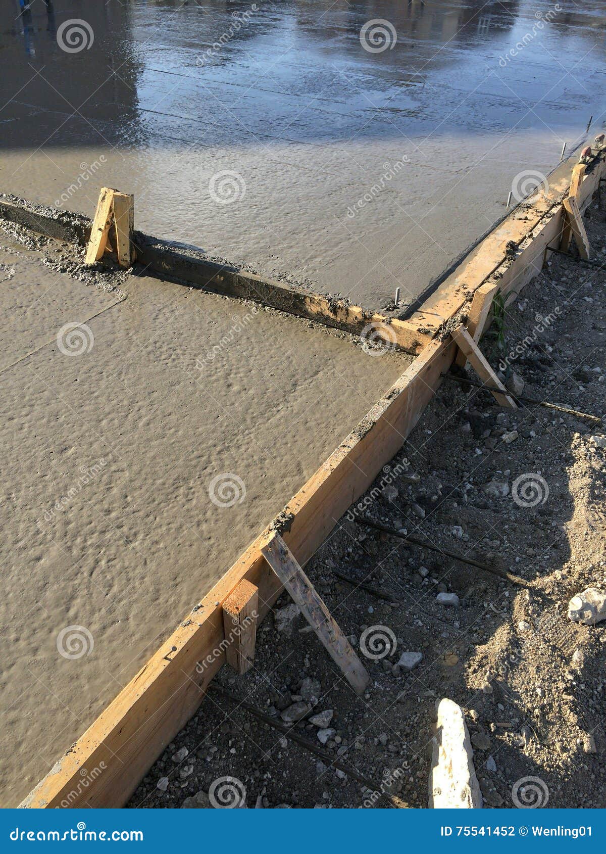 Wet Cement House Foundation Background Stock Photo - Image of strong ...