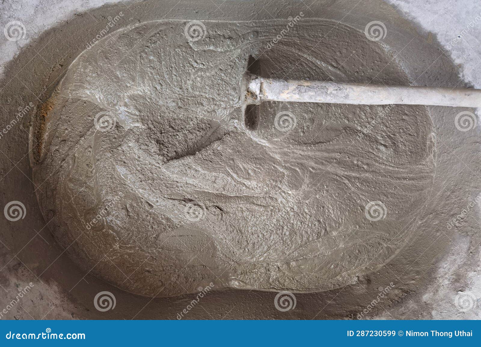 Wet Cement Mixed for Building Stock Image - Image of spade, tool: 287230599