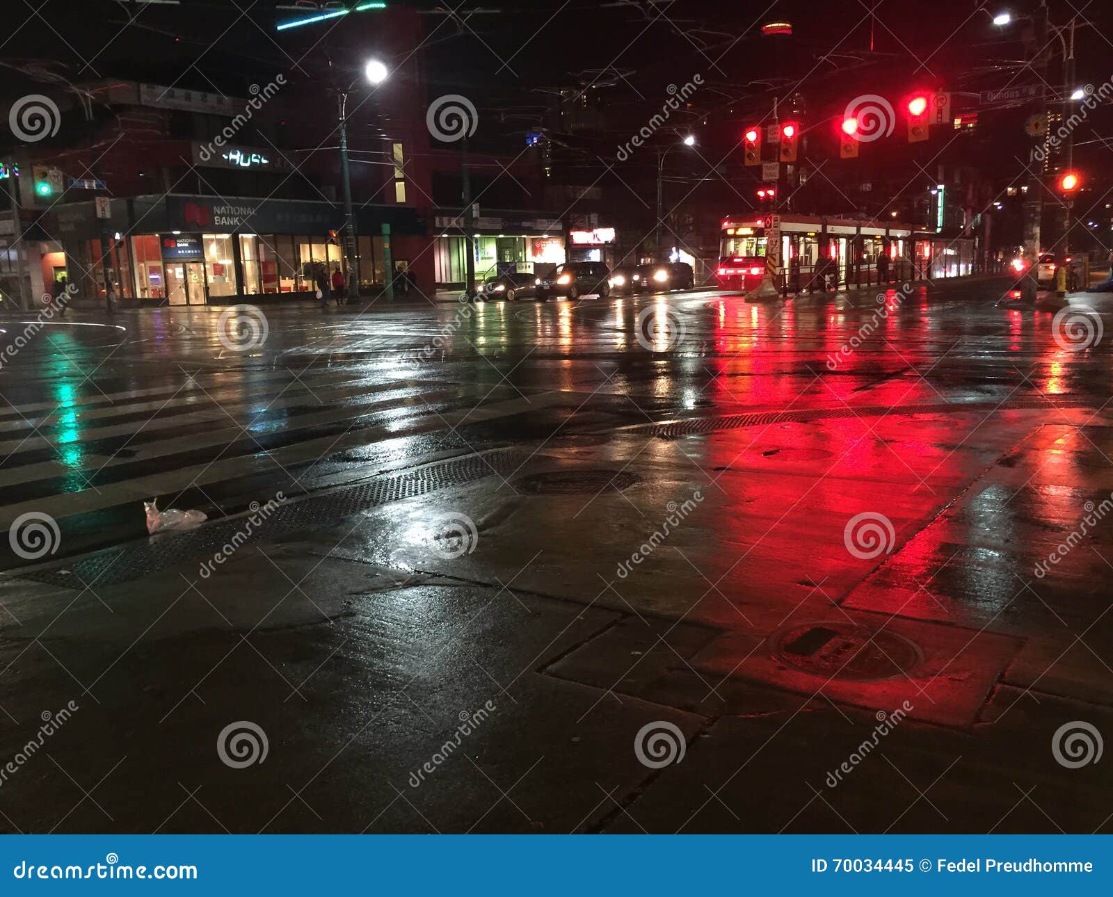 Wet city night editorial image. Image of late, night - 70034445