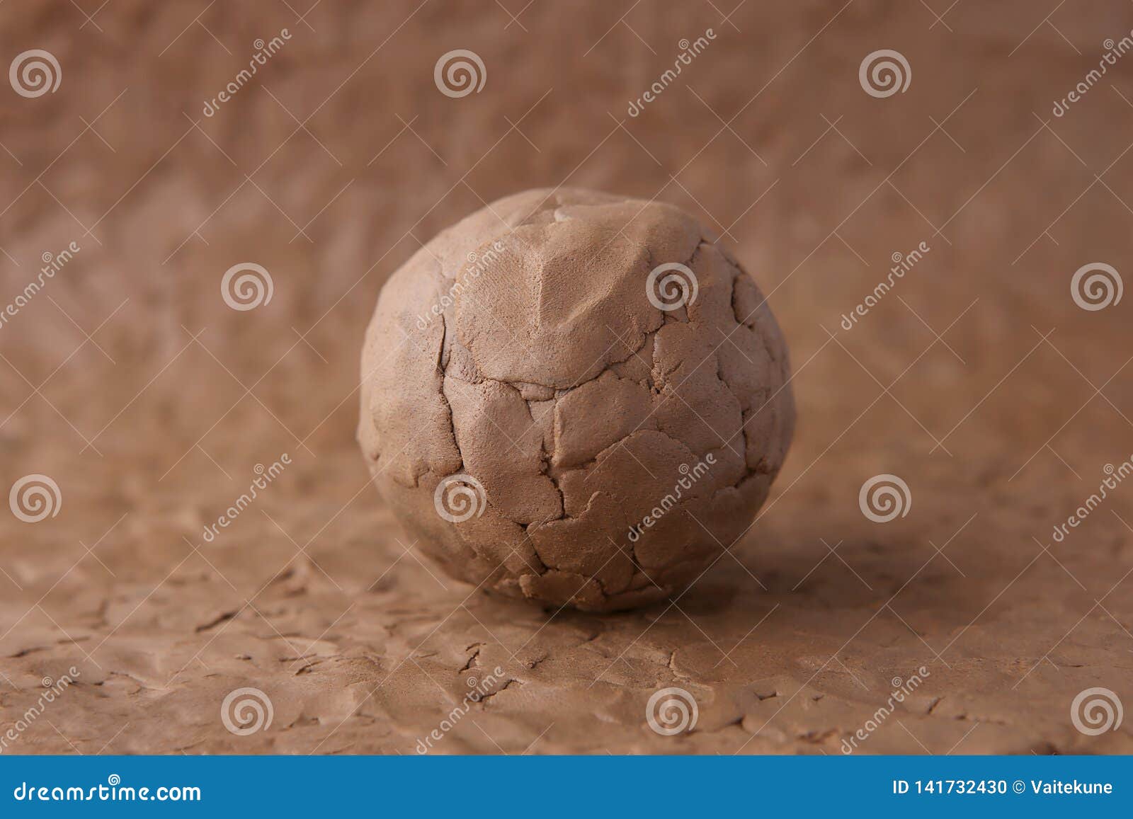 Clay Ball on Modeling Natural Clay Surface. Stock Photo - Image of ...