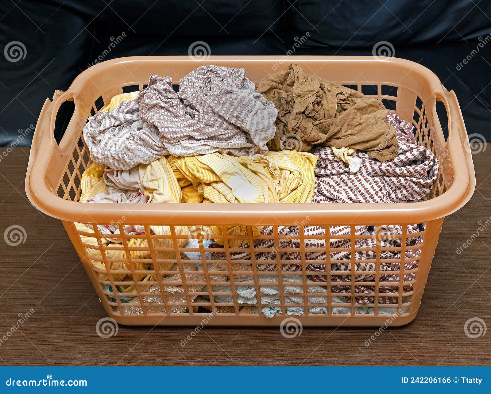 Wet Clean Laundry Inside Plastic Box Stock Photo - Image of pile ...