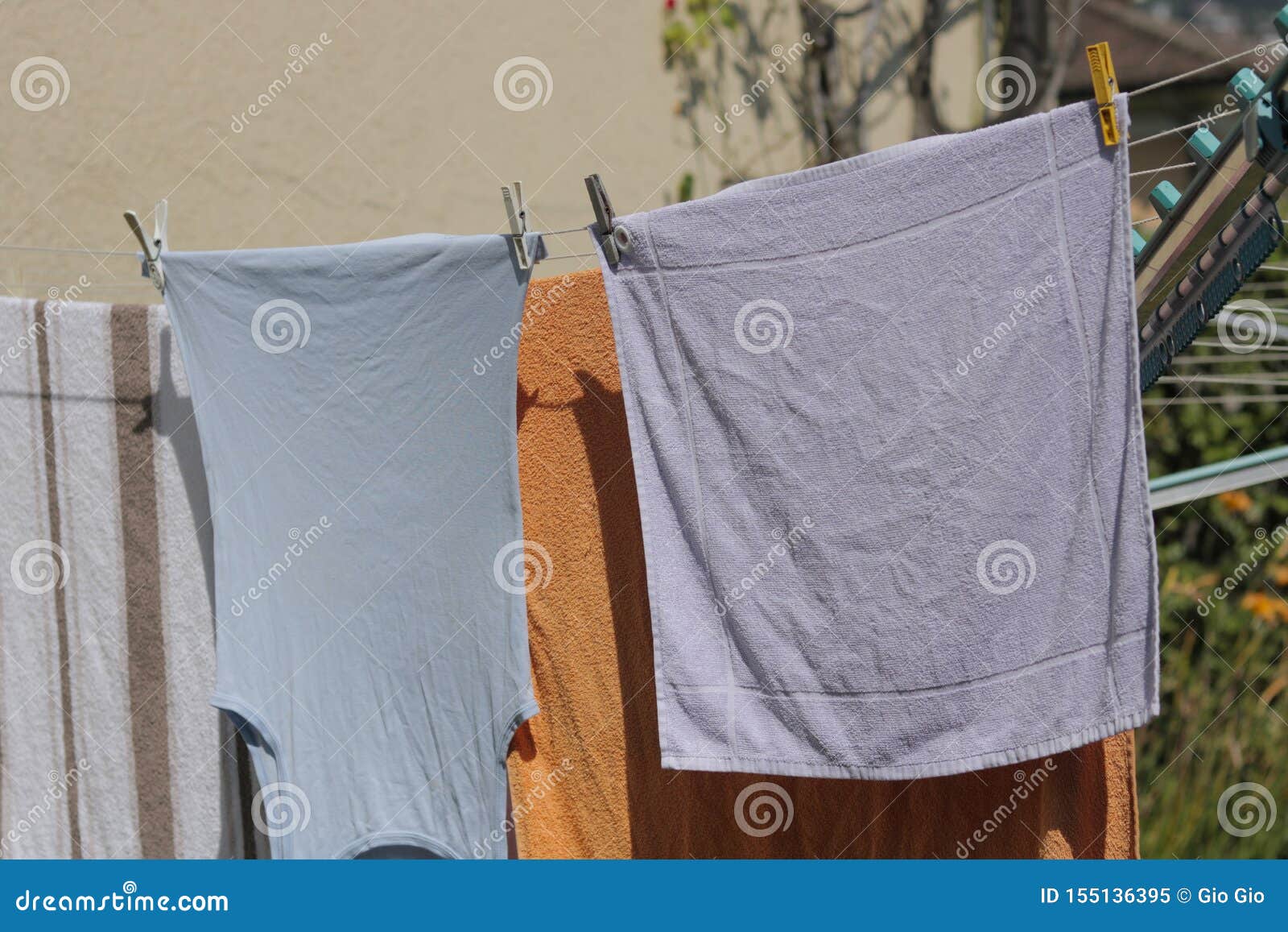 Wet Clothes Drying on Drying Rack Wires Stock Image - Image of ...