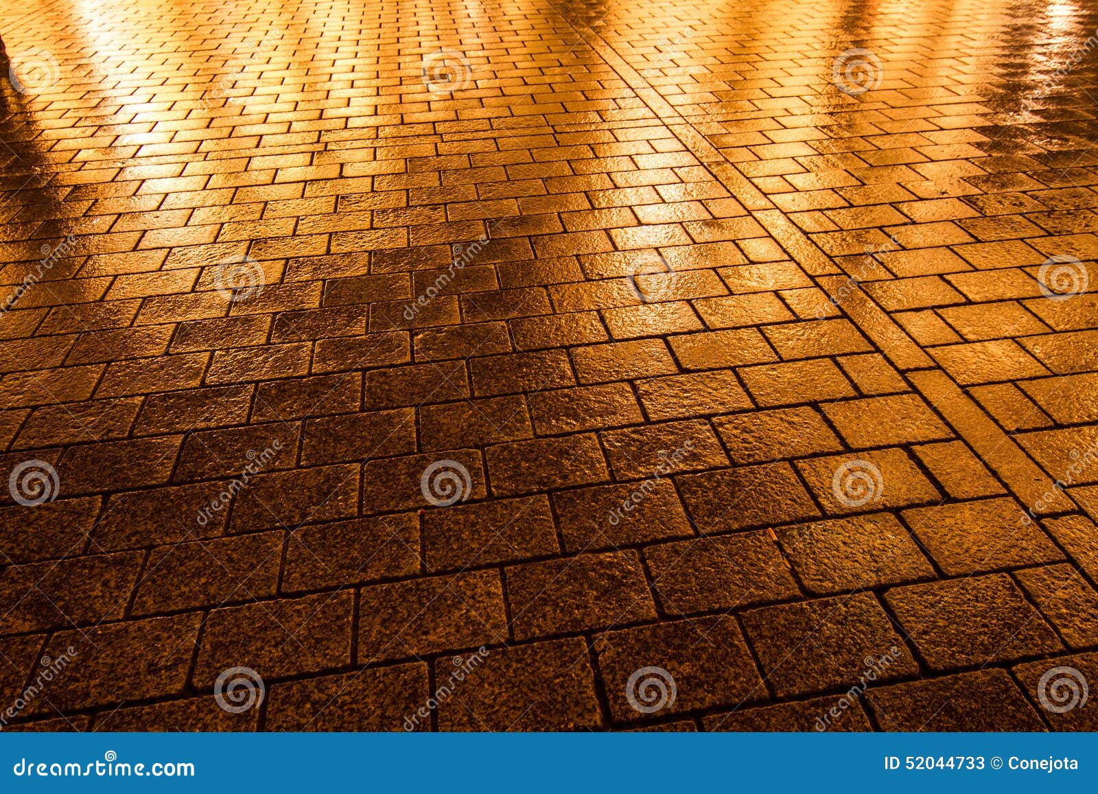Wet Cobblestone Pavement in Berlin, Germany Stock Image - Image of ...