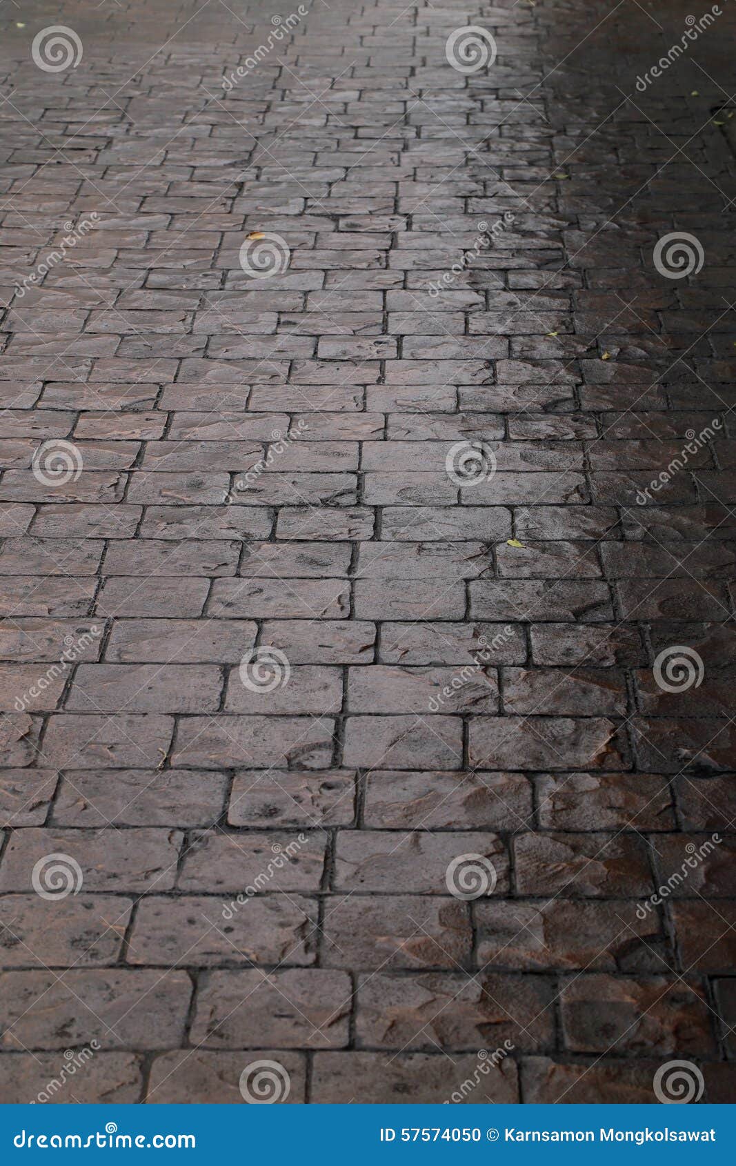 Wet Cobblestone Pavement after the Rain Stock Photo - Image of pattern ...