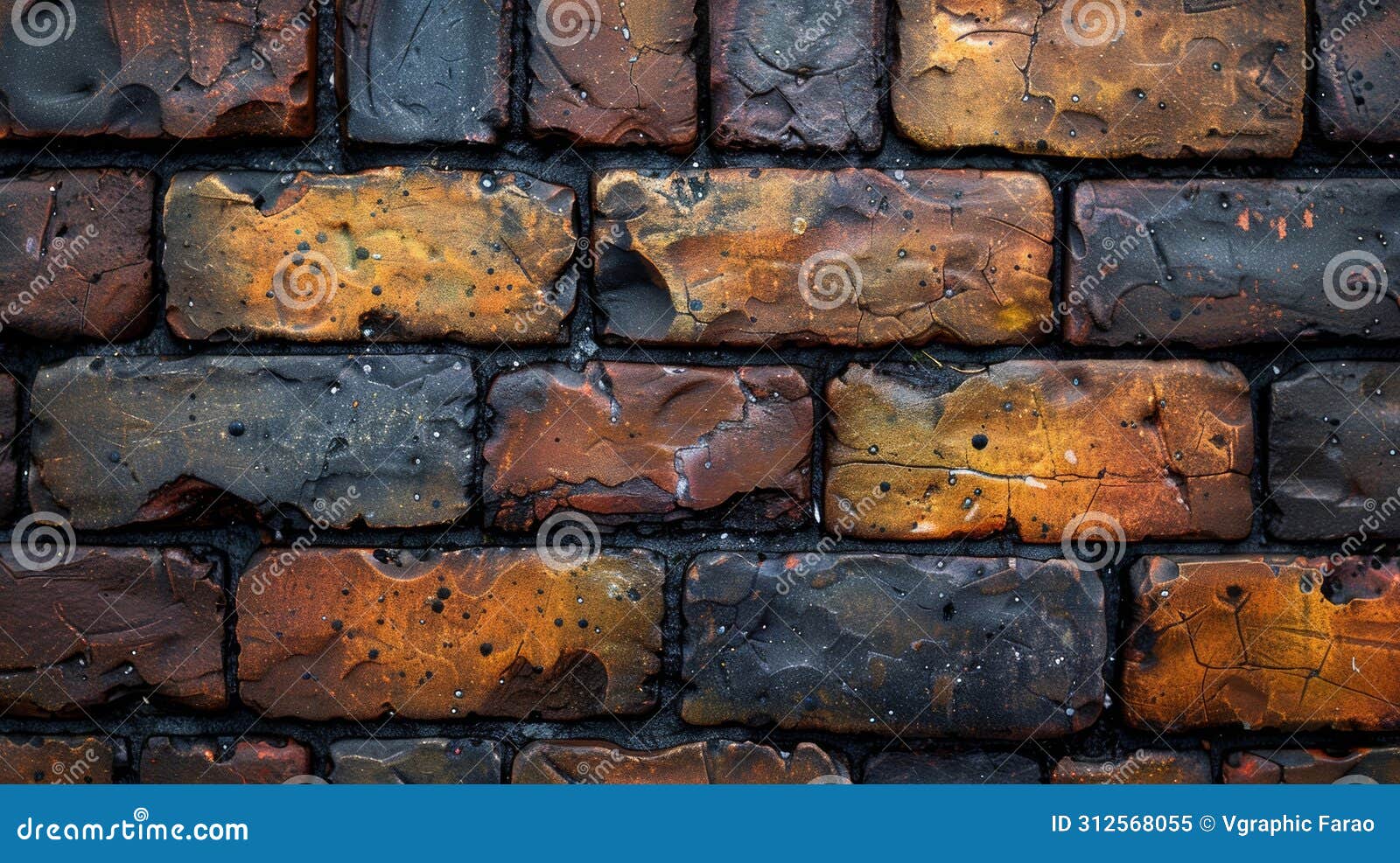 Wet Colorful Bricks Texture Stock Image - Image of abstract, pattern ...