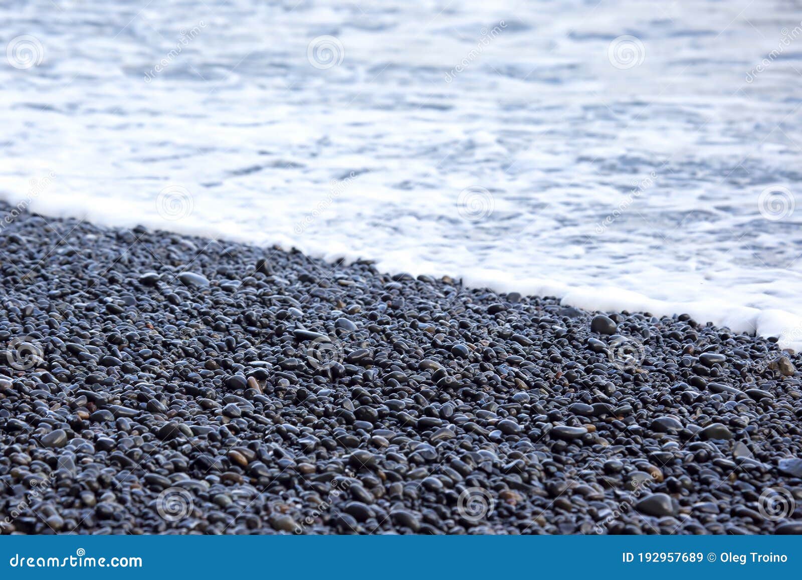 Wet Dark Pebbles and Rocks on the Ocean Coast Stock Image - Image of ...