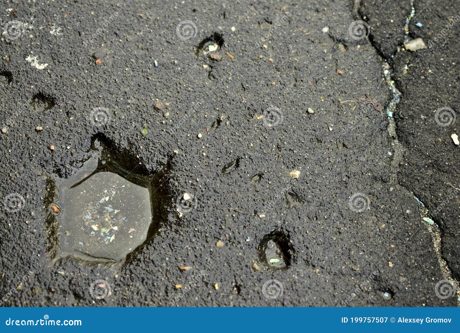 Water in a Small Pit on the Asphalt Stock Image - Image of puddle ...