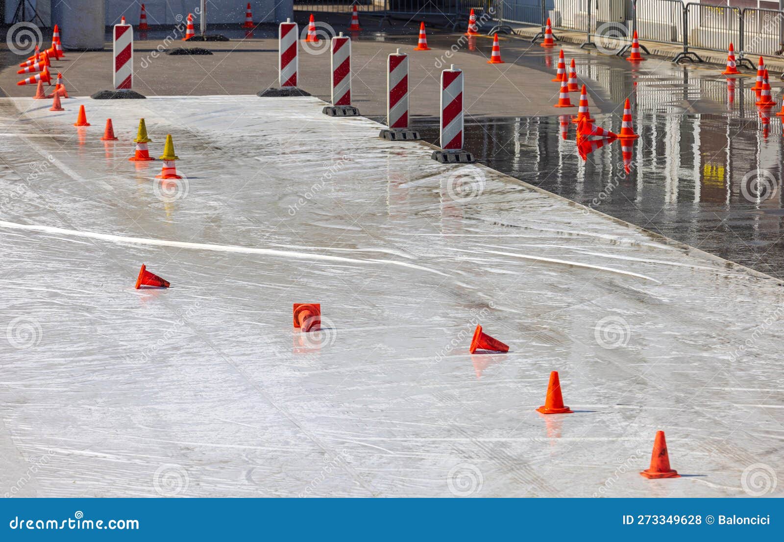 Wet Driving Test stock photo. Image of surface, tracks - 273349628