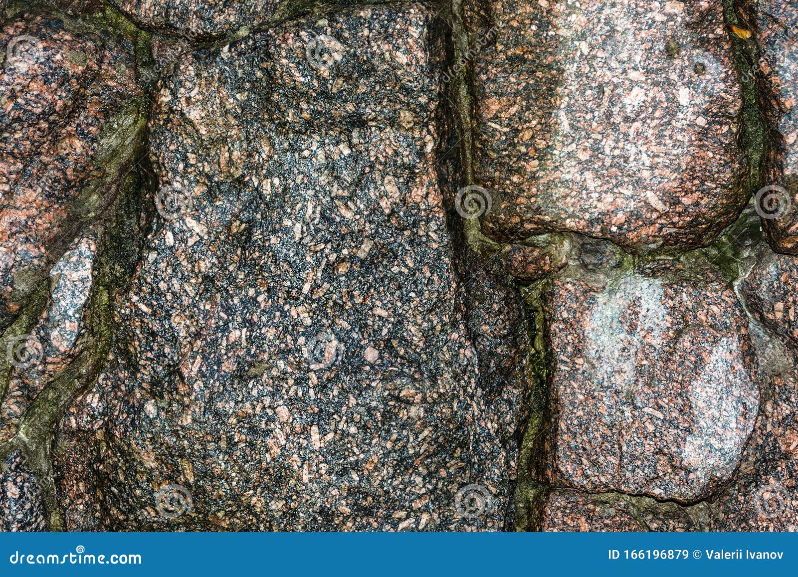 Wet and Dry Stone Wall Made of Natural Granite Boulders Stock Image ...