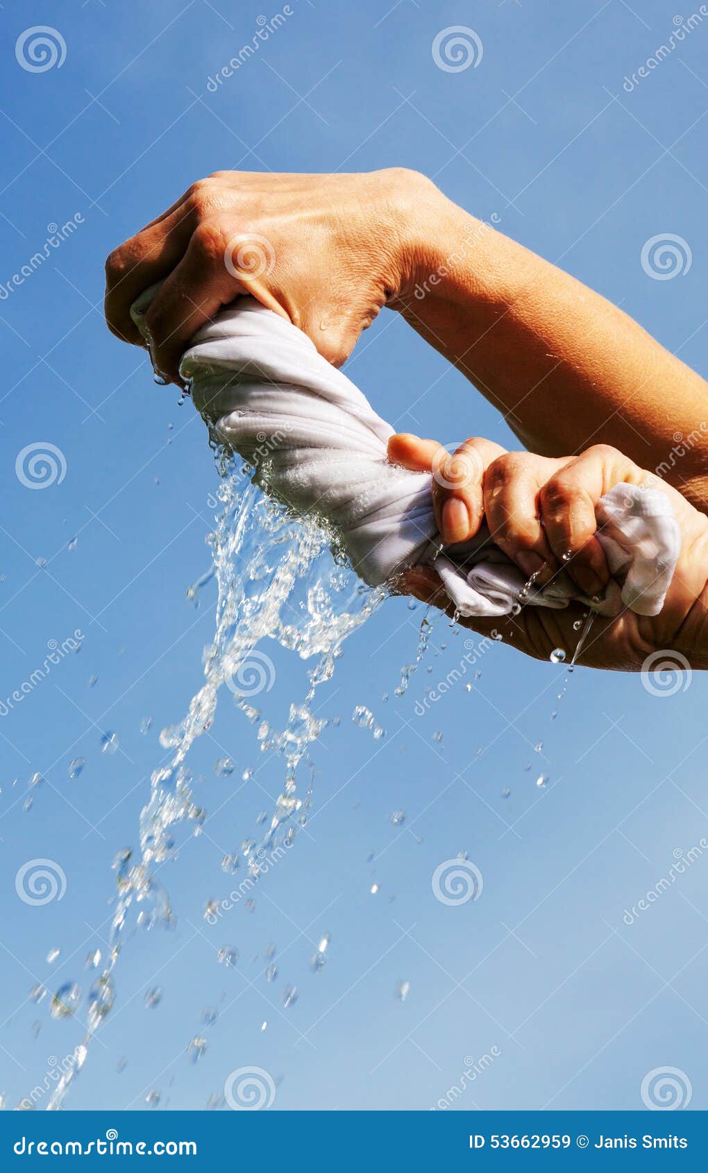 Wet Fabric Against Blue Sky. Stock Image - Image of woman, summer: 53662959
