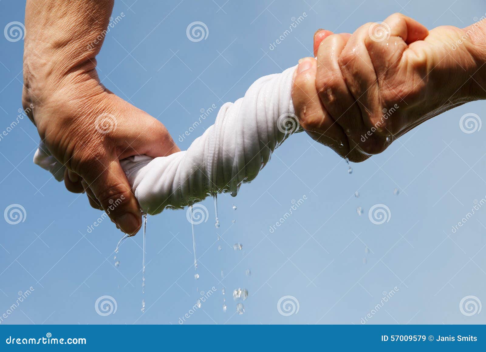 Wet Fabric Against Blue Sky. Stock Image - Image of laundry, drop: 57009579