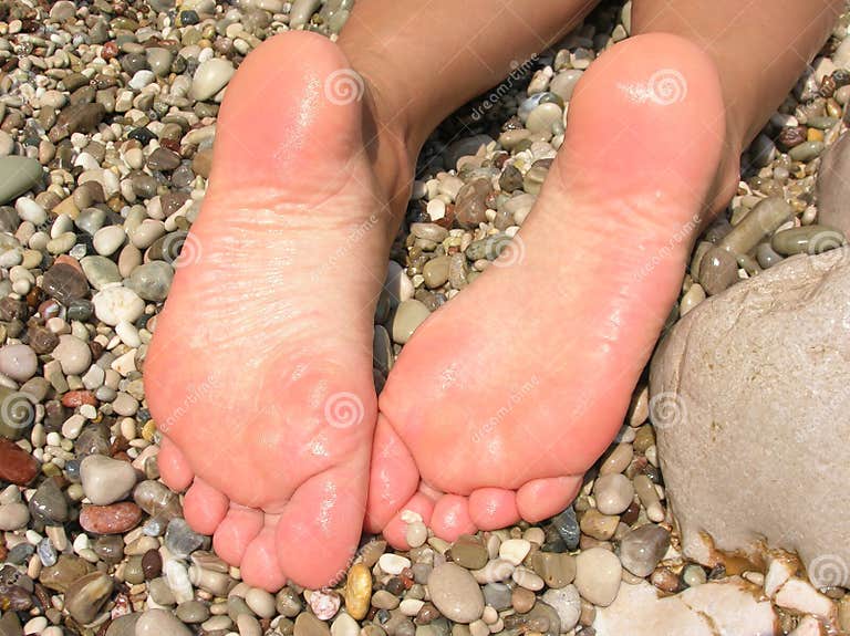 Wet feet stock image. Image of bare, pleasure, barefoot - 1268743