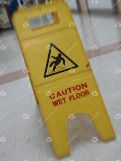 Wet floor caution stock image. Image of people, floor, walk - 292995