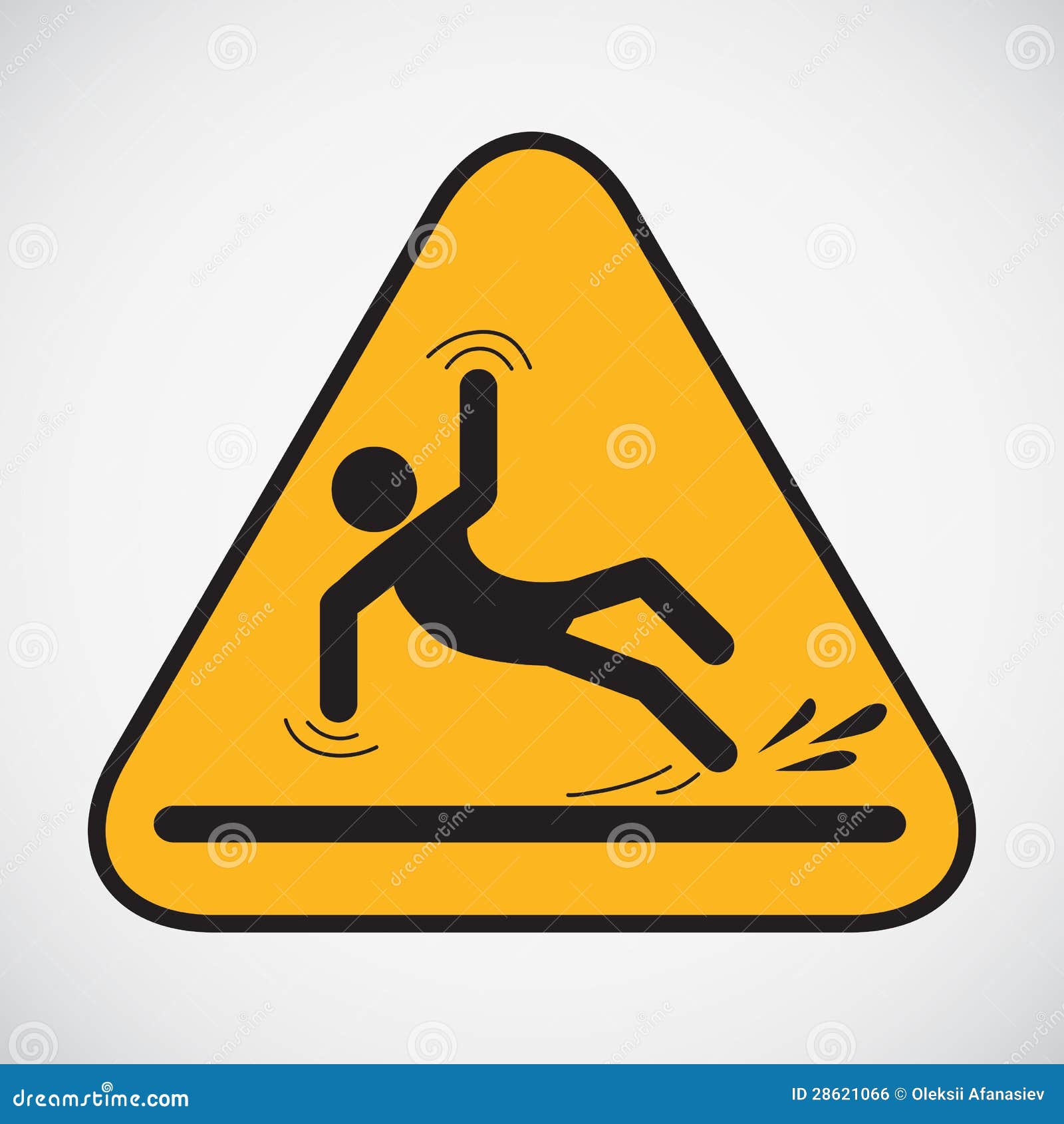 Wet floor caution sign. stock vector. Illustration of front - 28621066