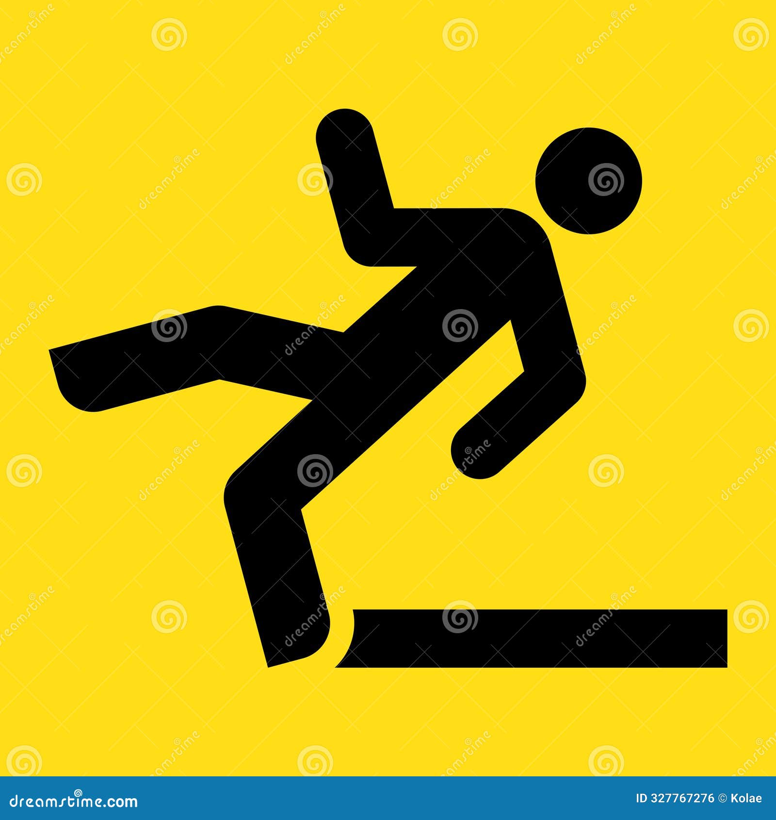 Wet Floor Caution Sign. Danger Of Slipping Stock Image | CartoonDealer ...