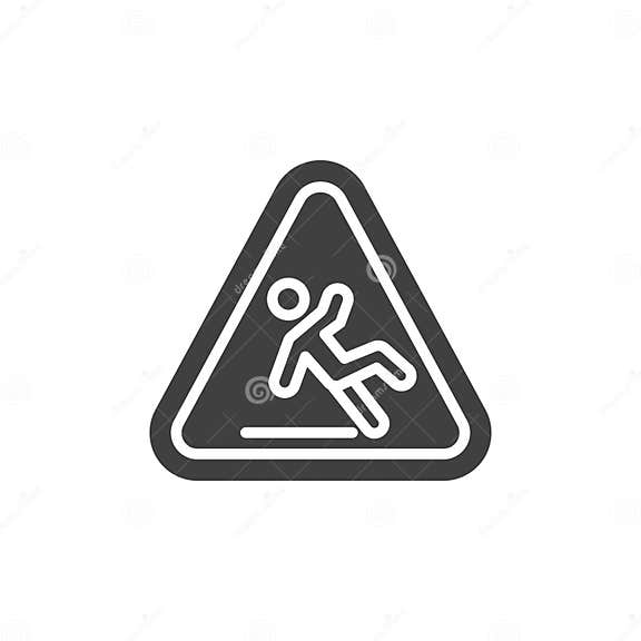 Wet Floor Caution Sign Vector Icon Stock Vector Illustration Of Floor