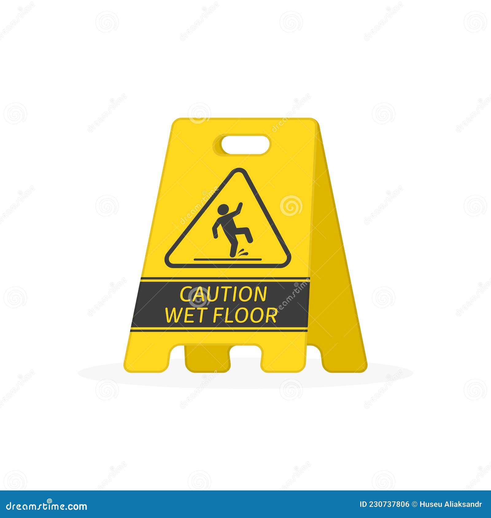 Wet floor vector sign. stock vector. Illustration of advice - 230737806