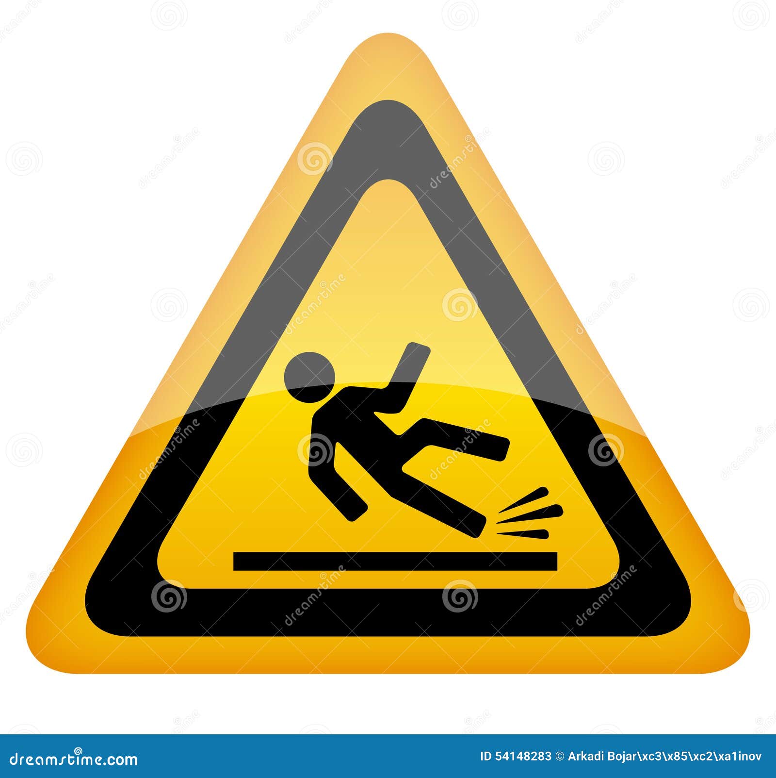 Wet floor warning sign stock vector. Illustration of pictogram - 54148283
