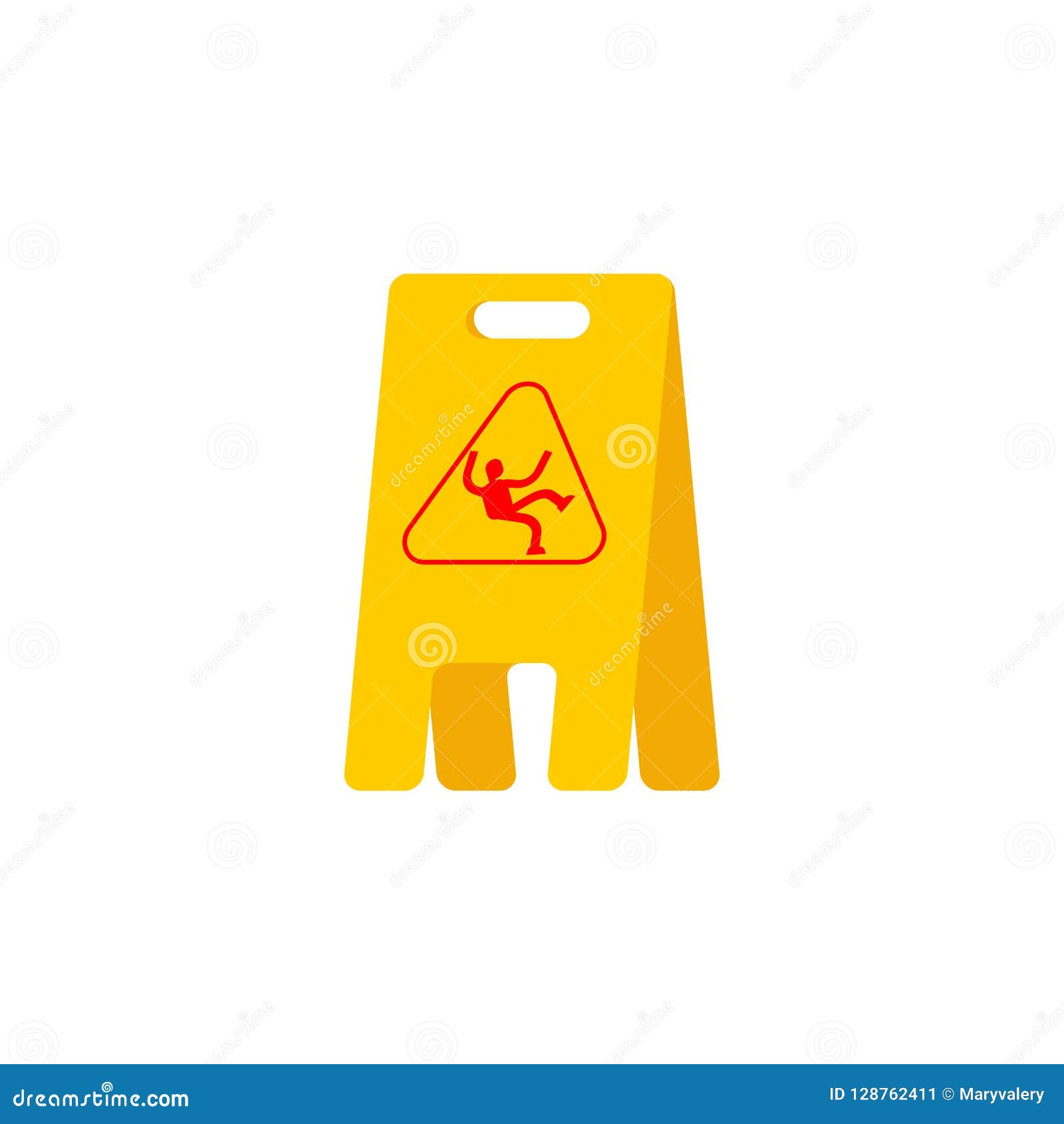Wet Floor Yellow Sign With Falling Person Pictogram. Man Slipping ...