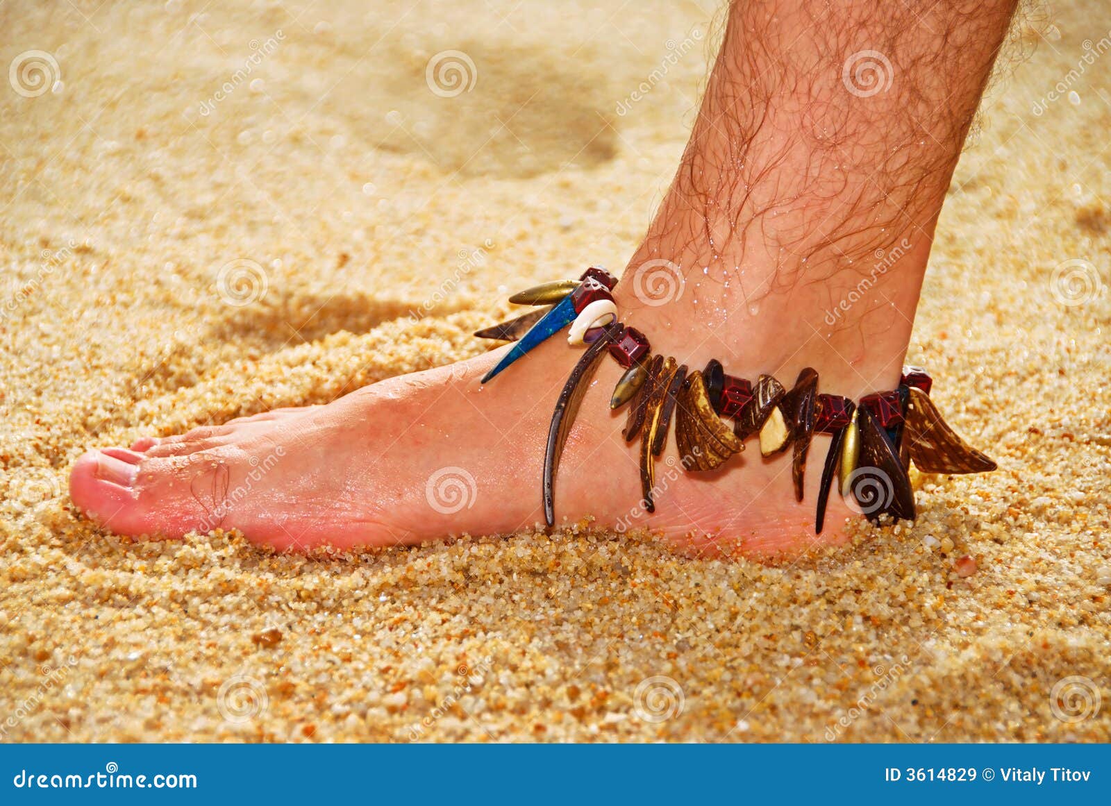Wet foot of man on sand stock image. Image of view, vacation - 3614829