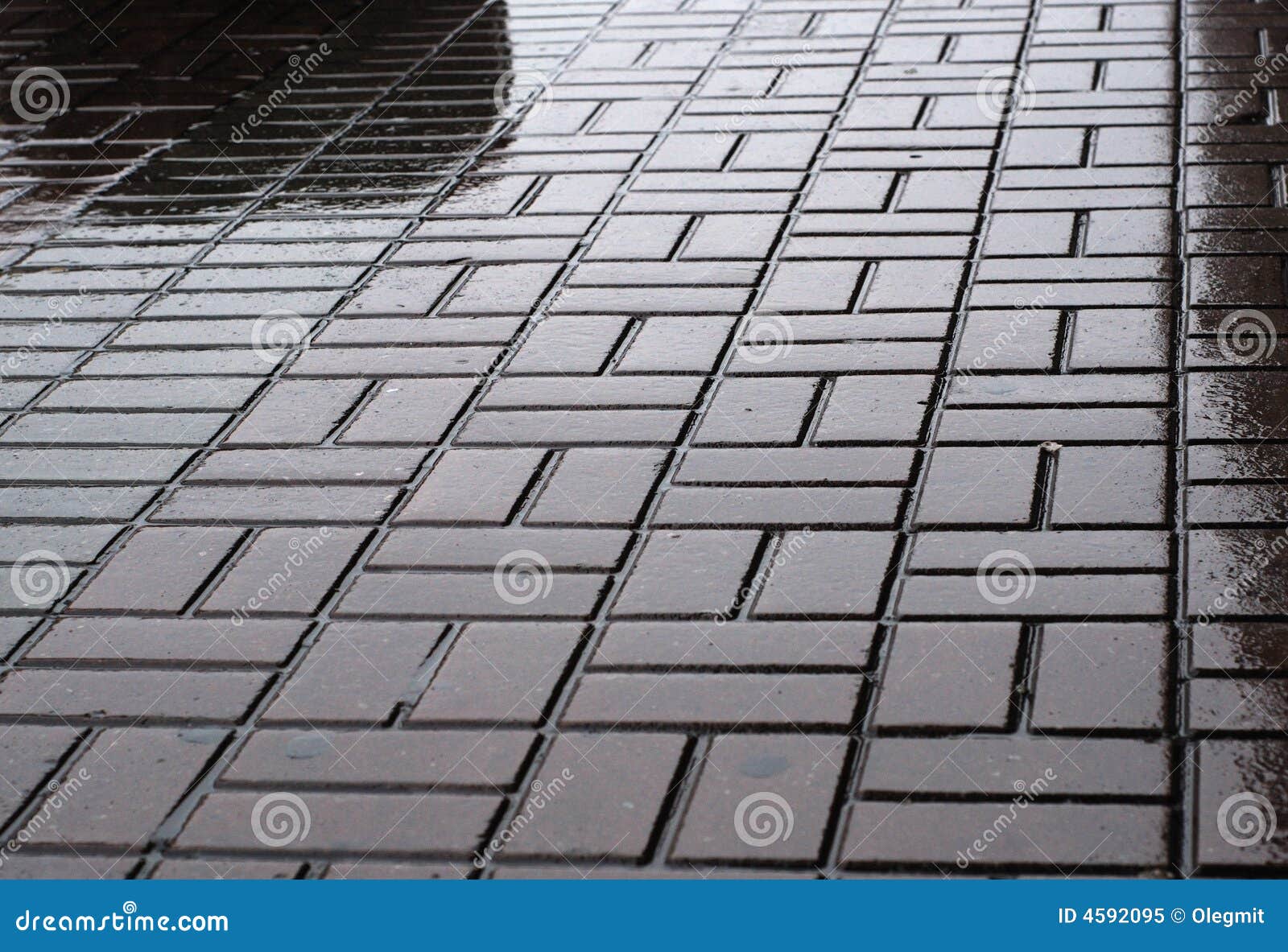 Wet Geometric Pattern of Urban Pavement Stock Image - Image of ...