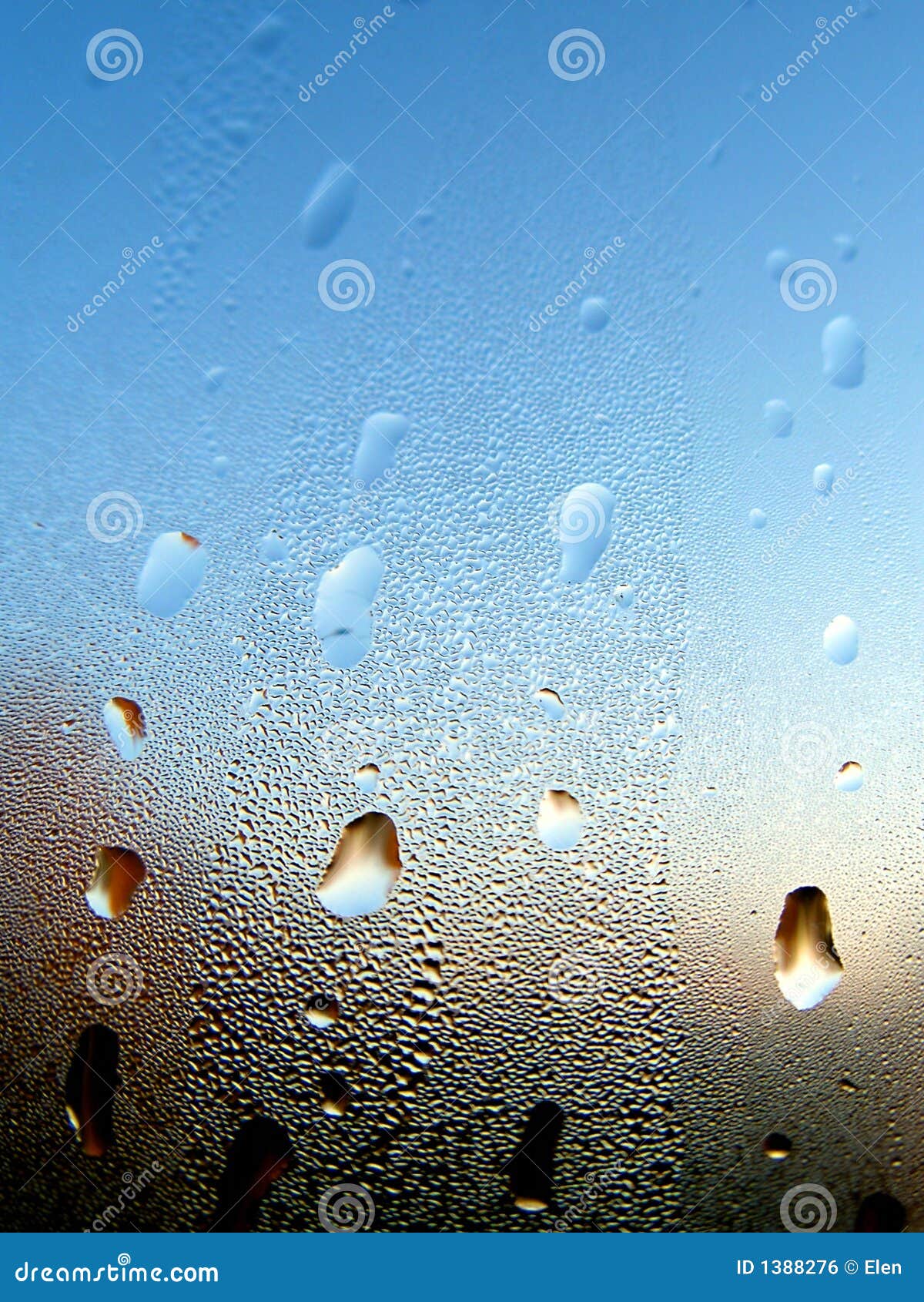 Wet glass stock photo. Image of bubble, nature, blue, plain - 1388276