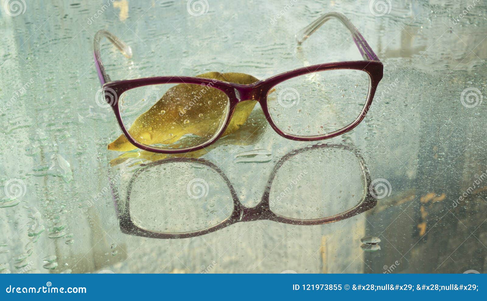 Wet glasses on wet ground stock image. Image of color - 121973855
