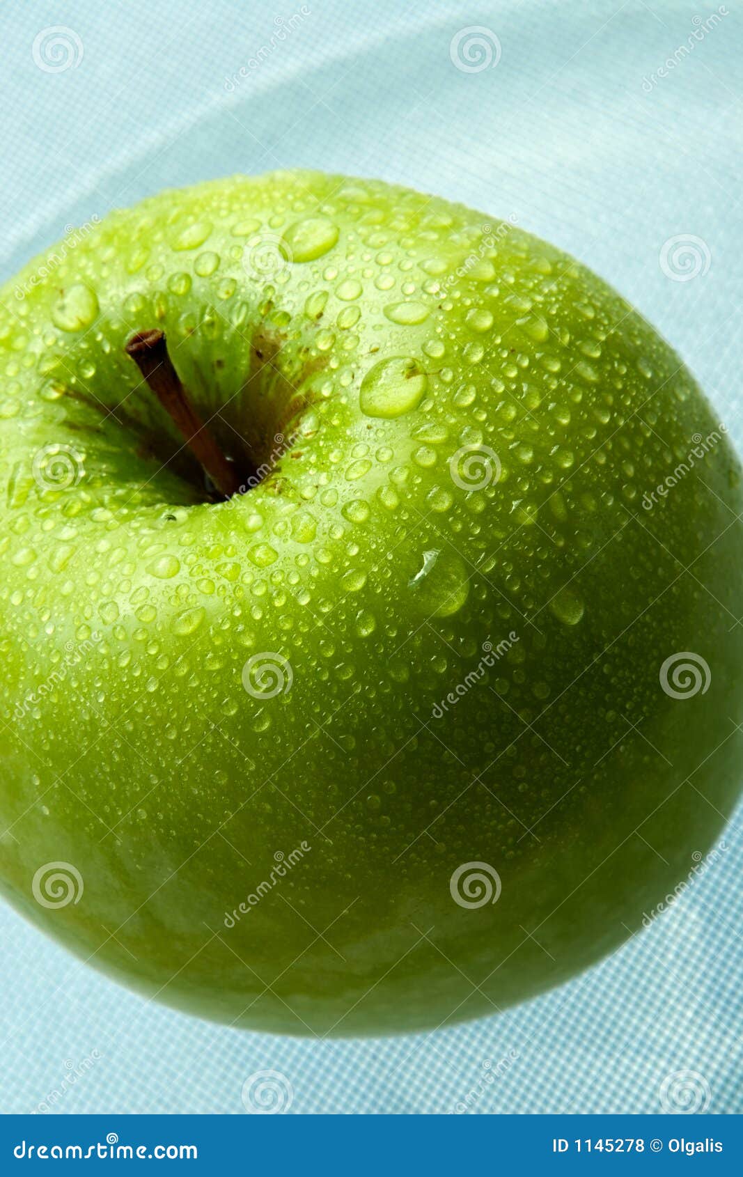 Wet green apple stock photo. Image of green, foodstuff - 1145278