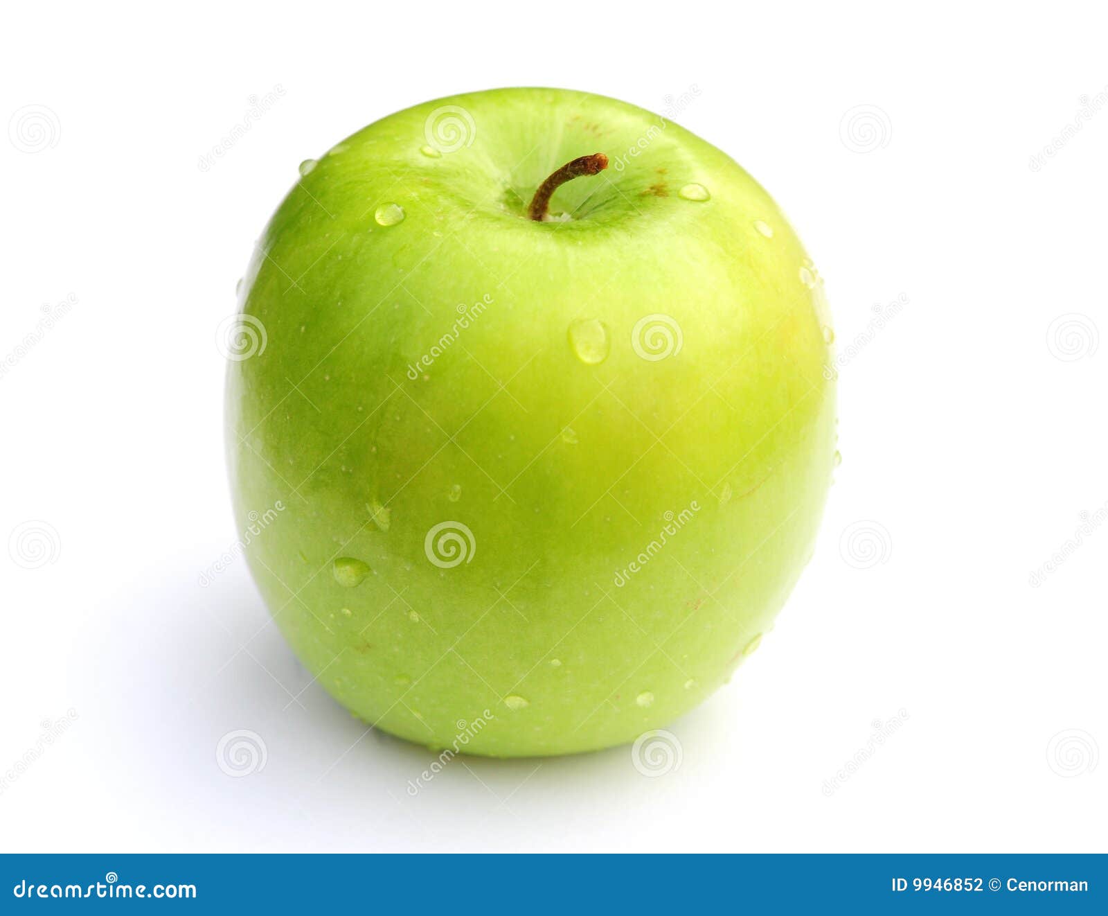 Wet green apple stock photo. Image of colored, nutrition - 9946852