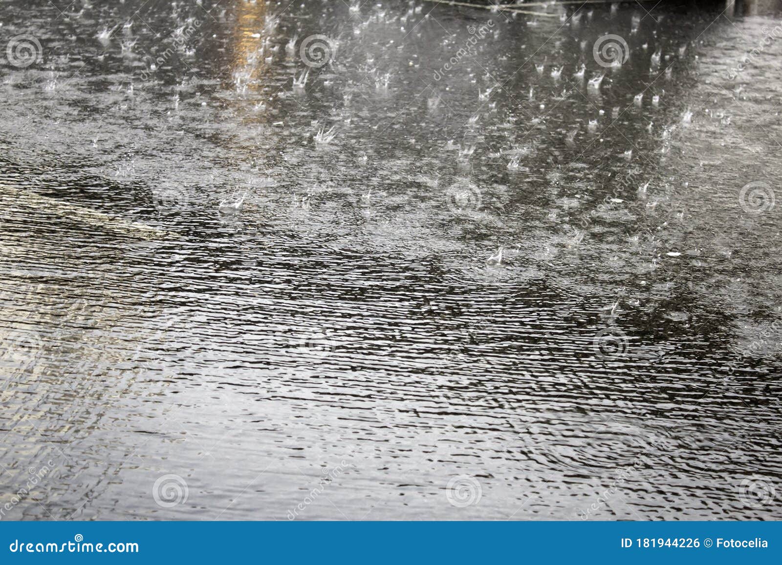 Wet ground raining stock photo. Image of asphalt, reflection - 181944226