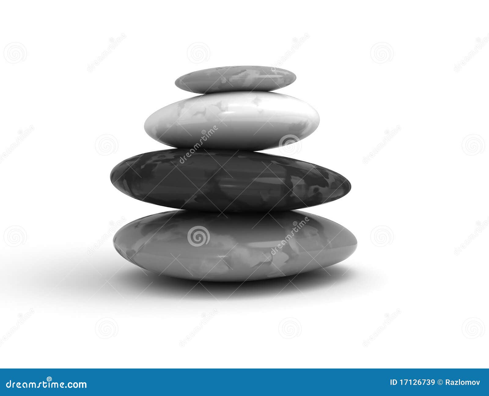 Wet and Hot Spa Stones Stack Isolated on White Stock Illustration ...