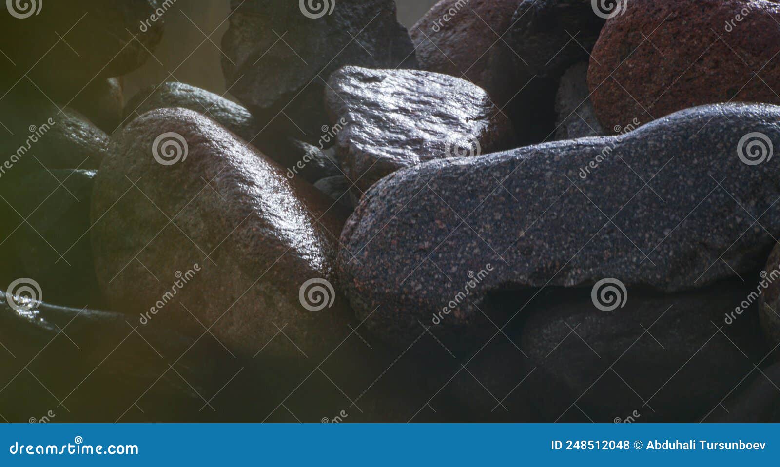 Wet large various stones stock photo. Image of rock - 248512048