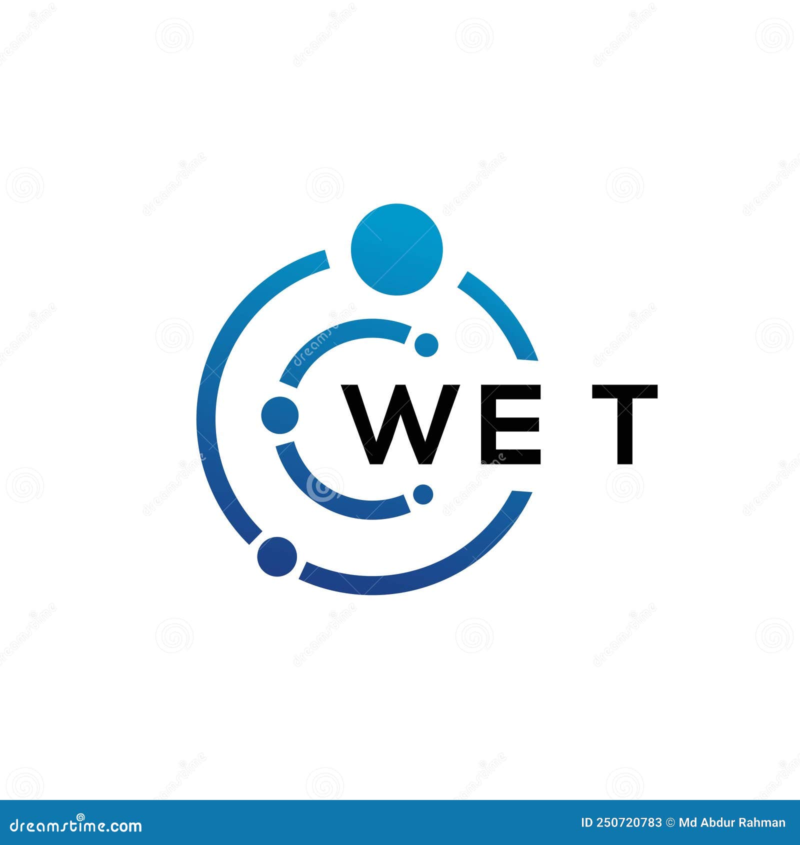 WET Letter Technology Logo Design on White Background. WET Creative ...