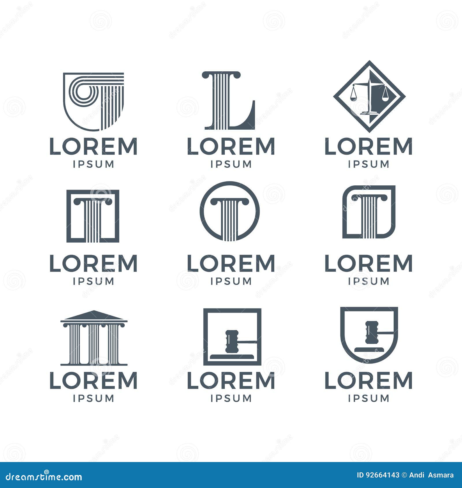 Wet Logo Set vector illustratie. Illustration of advocaat - 92664143