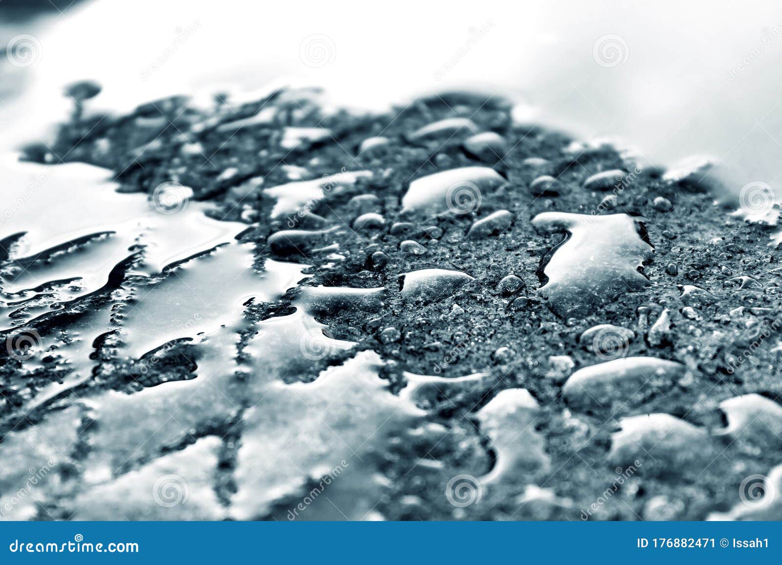 Wet Metal Surface. Black and White Background Stock Image - Image of ...