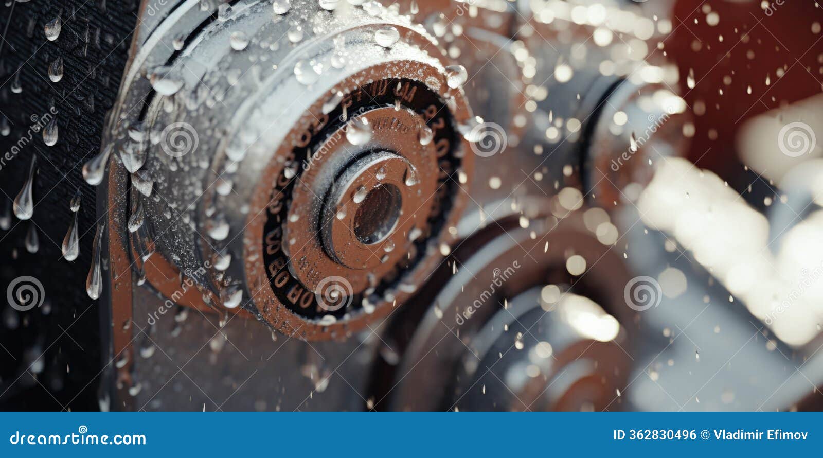 Wet metal surfaces stock photo. Image of generated, automotive - 362830496