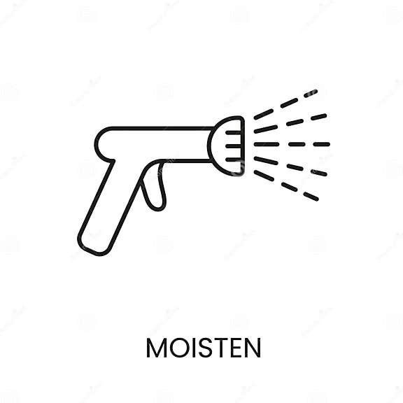 Wet and Moisten, Vector Line Icon with Editable Stroke Stock ...