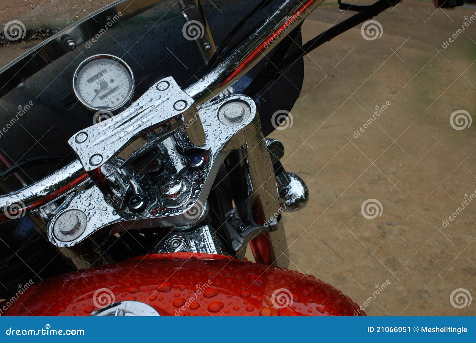 Wet motorcycle stock image. Image of odometer, steering - 21066951