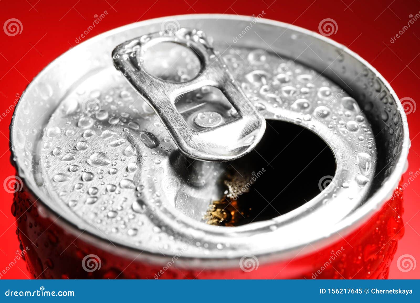 Wet Open Can with Cold Drink, Stock Image - Image of packing, chrome ...