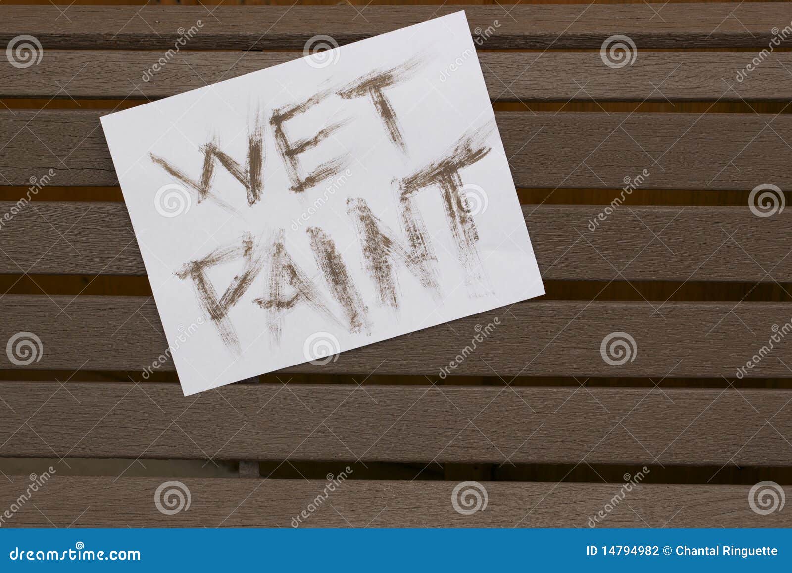 Wet paint sign stock photo. Image of wood, bench, paint - 14794982