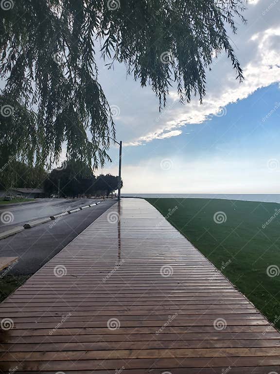 A Wet Path in Goderich, Ontario Stock Image - Image of colour ...